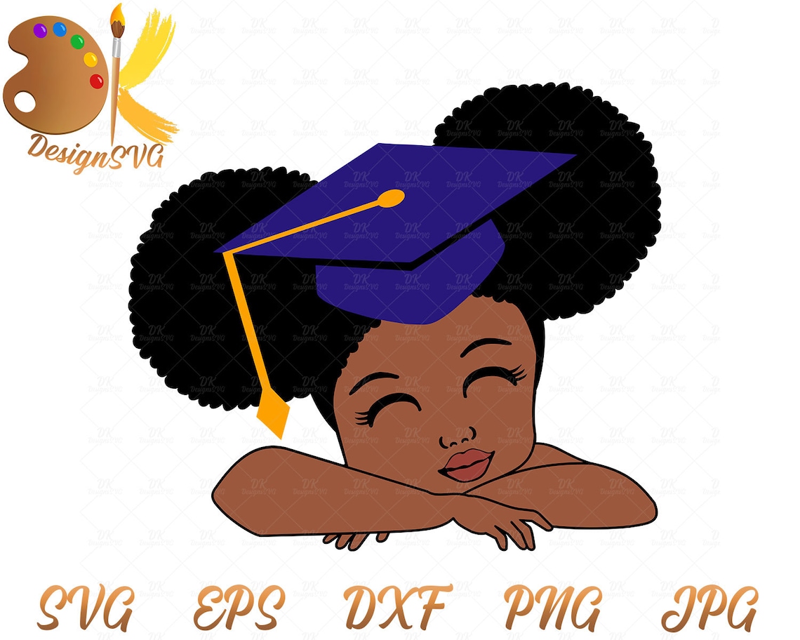 Black Girl Graduation SVG | School Afro Girl SVG | Black and Educated ...