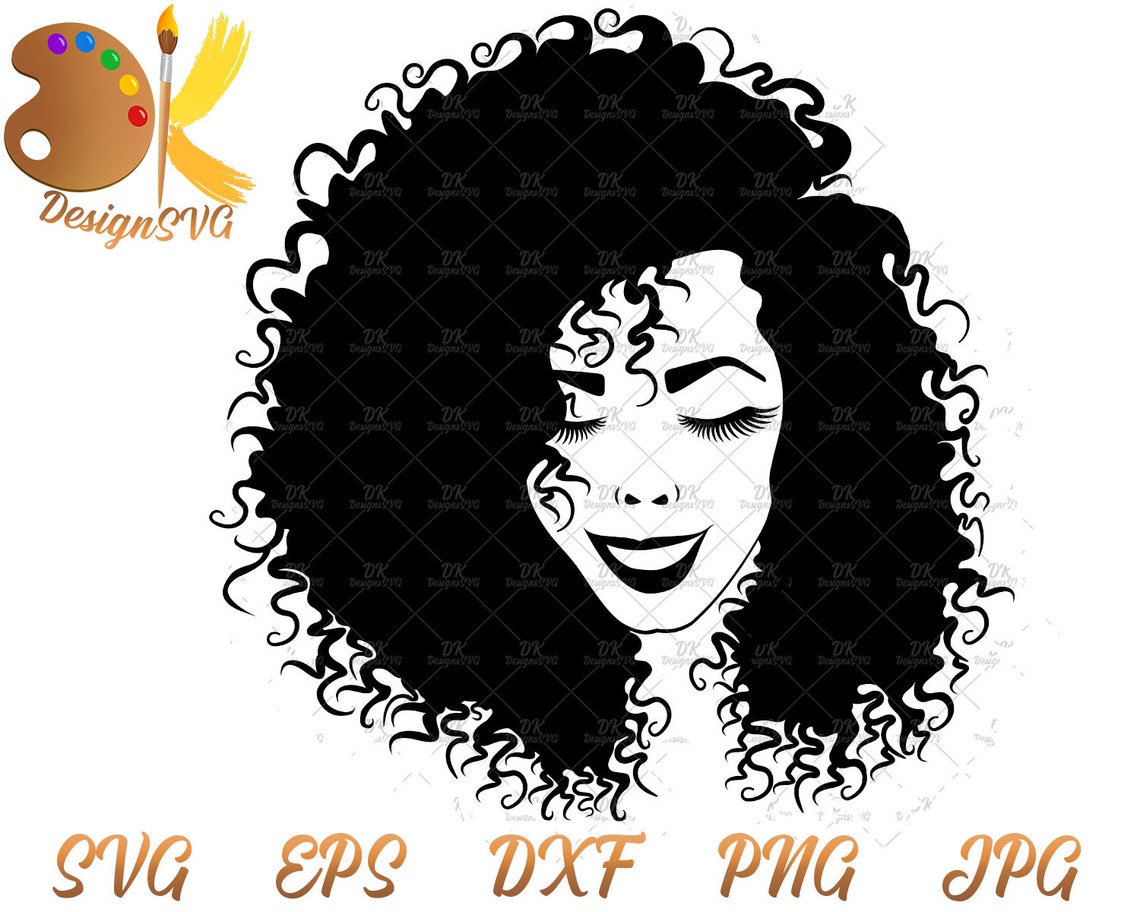 Afro Woman SVG Black Woman SVG Natural Hair SVG Black - Etsy
