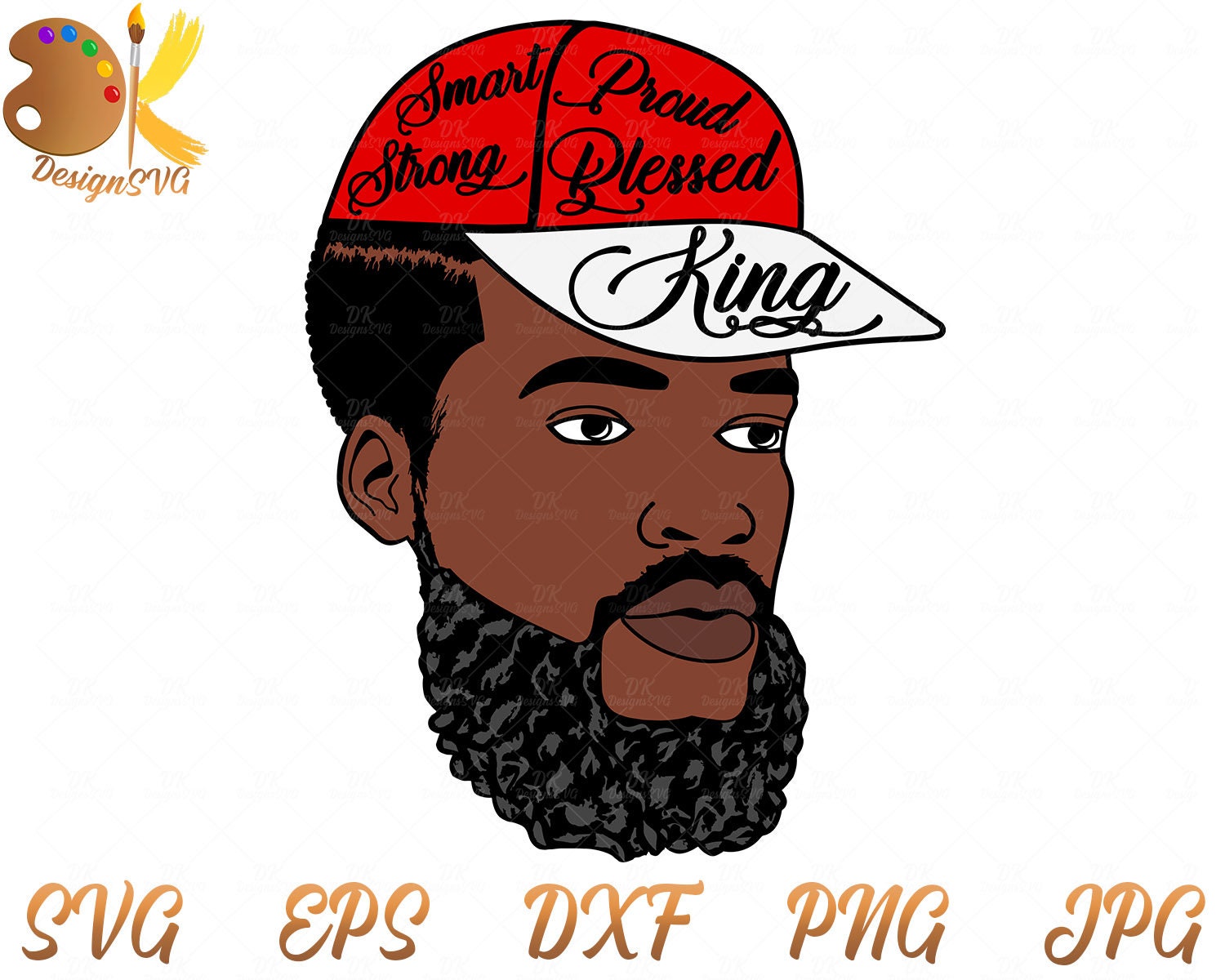 Black Man With Words SVG | Afro Man With Cap SVG | Dope Black Dad SVG ...