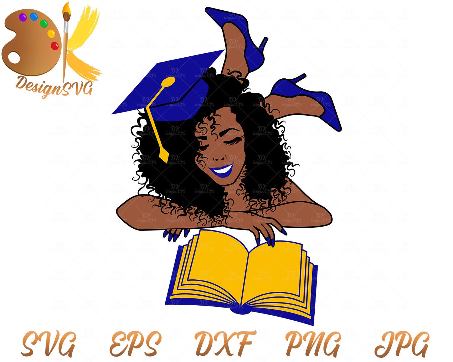Black Woman Reading Book SVG Afro Woman SVG Black and | Etsy