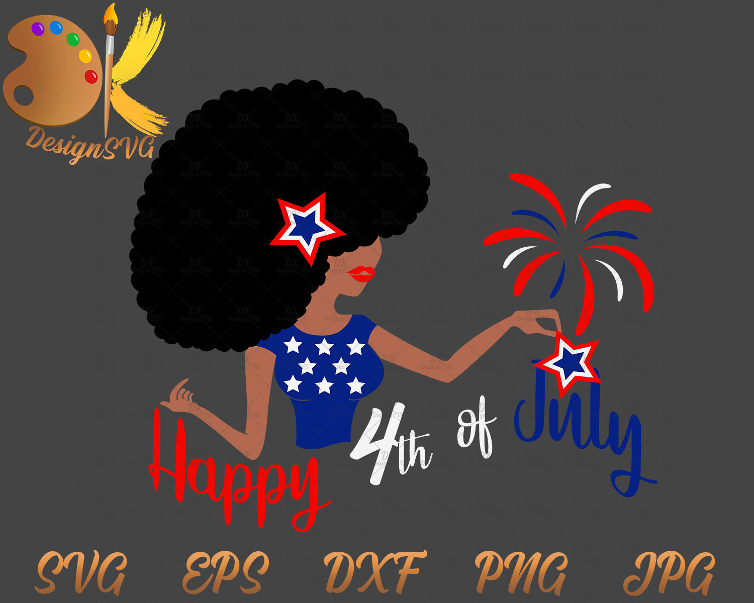 Black Woman 4th of July SVG | African American Woman SVG | Happy 4th of ...