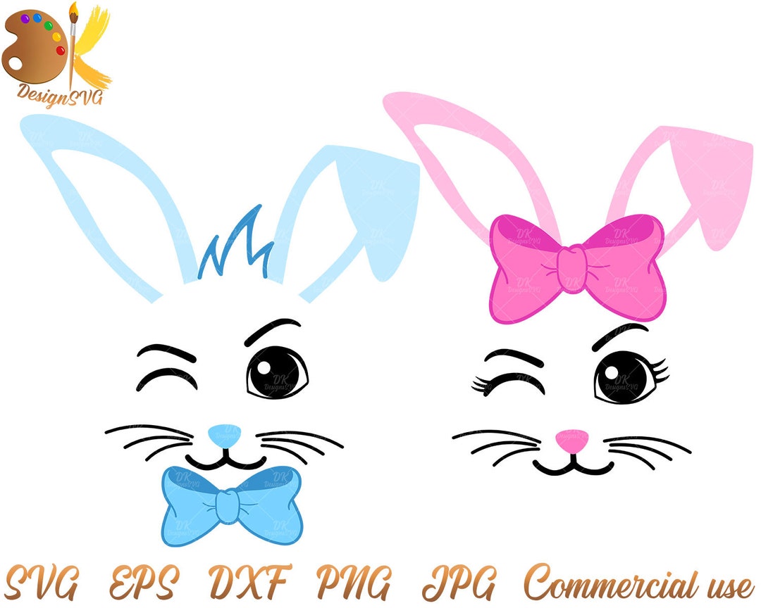 Bunny Face Svg | Easter Girl SVG | Easter Boy SVG | Cute Easter Bunny ...