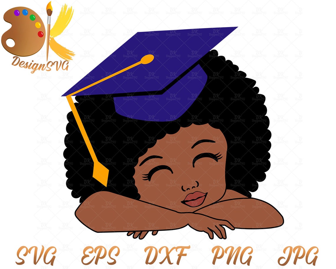 Black Girl Graduation SVG | Afro Girl SVG | Black and Educated SVG ...