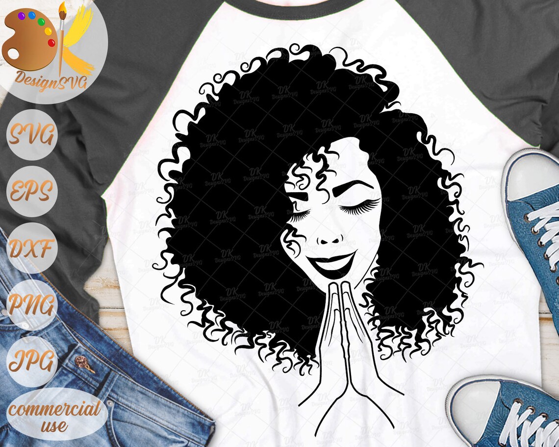 Praying Black Woman SVG Prayer Black Lady SVG Blessed | Etsy
