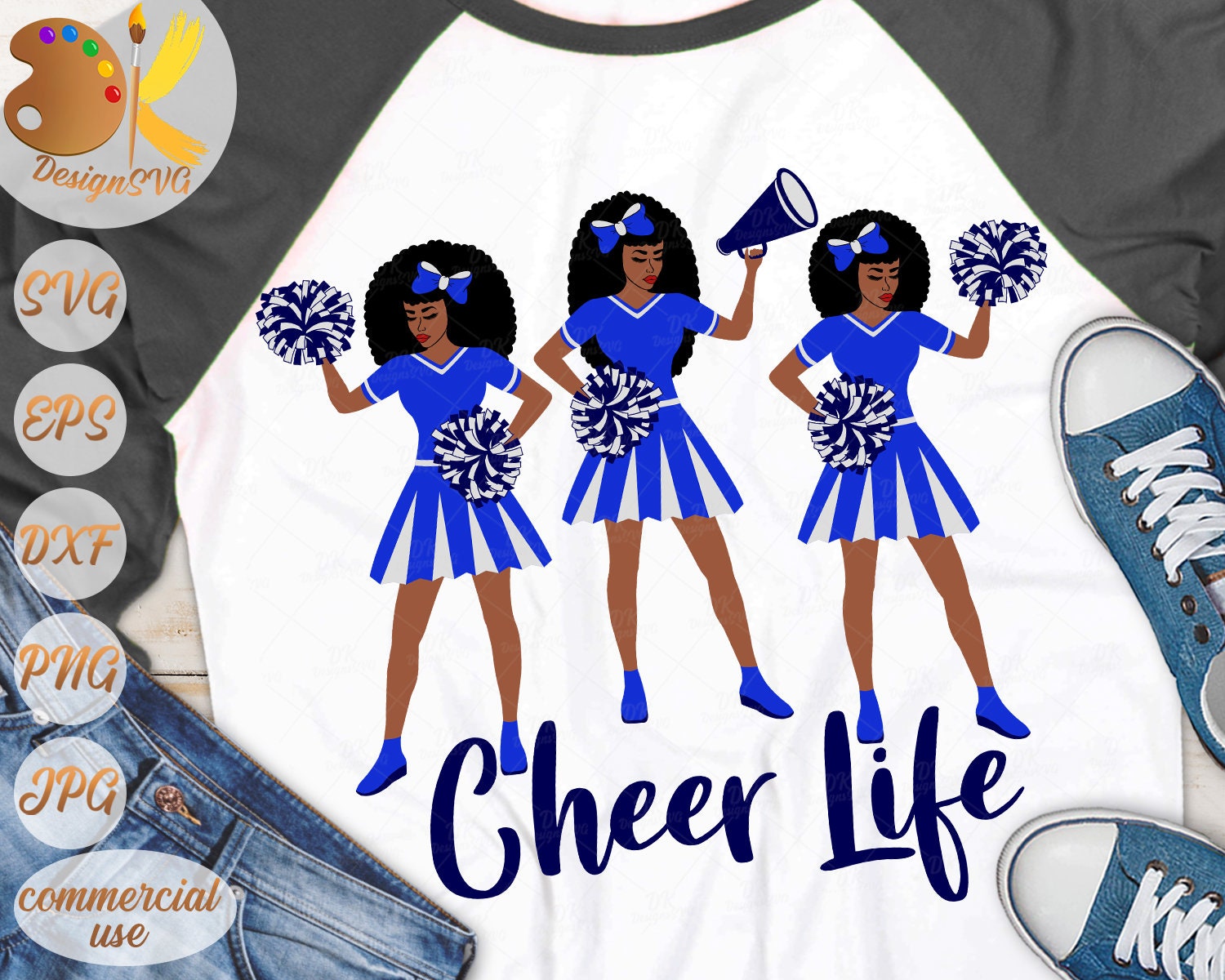 Cheer Life SVG | Black Cheerleader SVG | Black Girl Magic SVG | African ...