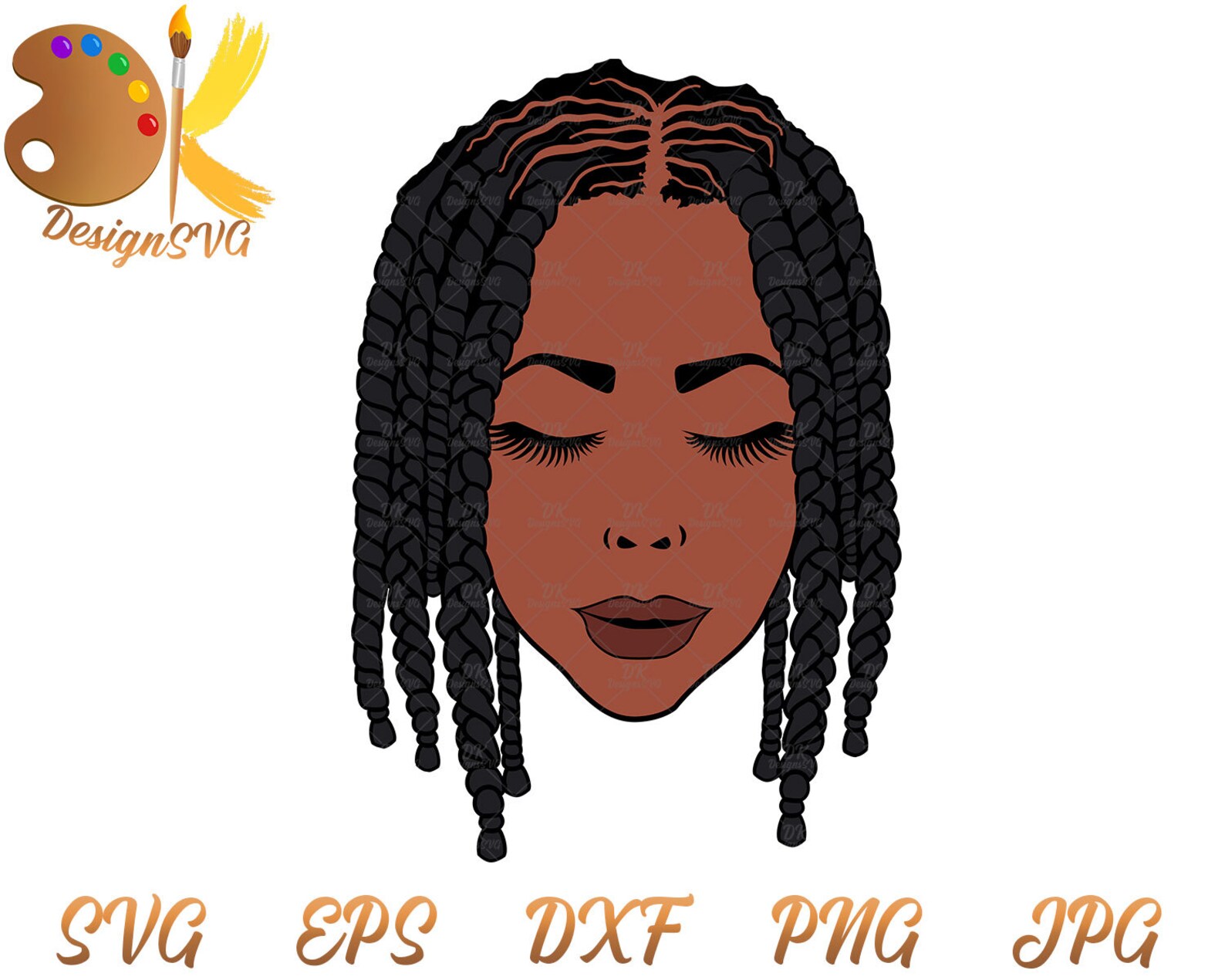 Black Woman With Braids SVG | Afro Woman SVG | Afro Girl SVG | Black ...