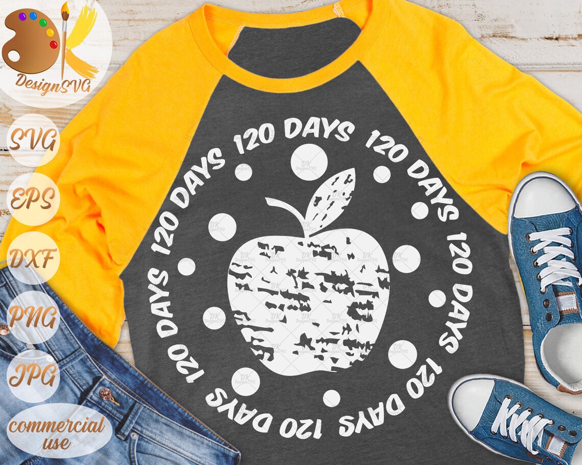 120 Days of School SVG School Grunge SVG Teacher SVG - Etsy