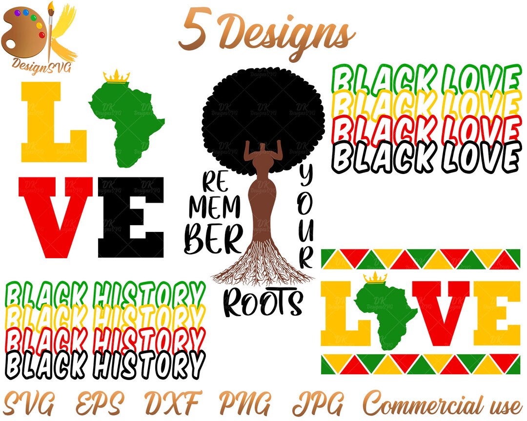 Black History Bundle SVG | Afro Roots SVG | Africa Love SVG | Afro ...