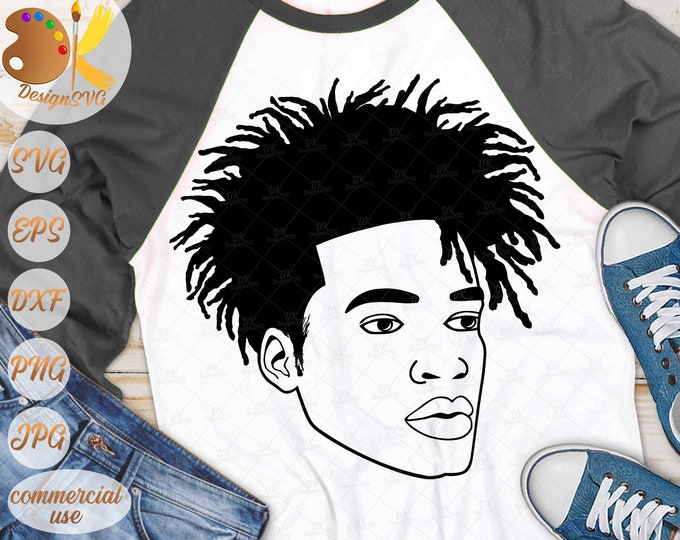 Black Man With Dreadlocks SVG, Afrocentric Design, Natural Hair, Ethnic ...