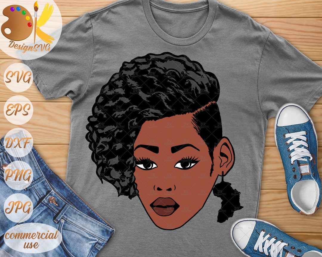Black Woman With Short Hair SVG | Afro Woman SVG | African American SVG ...