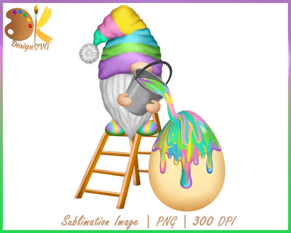 Easter Egg Art Gnome Sublimation Spring Gnome Png Clipart - Etsy
