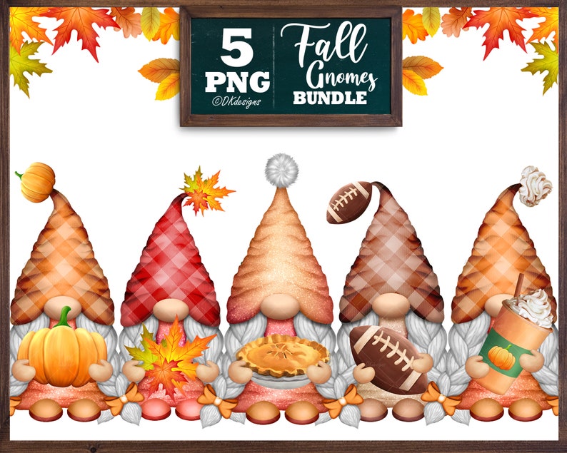 Fall Gnomes PNG Sublimation Bundle, Autumn Gnomes Png Clipart ...