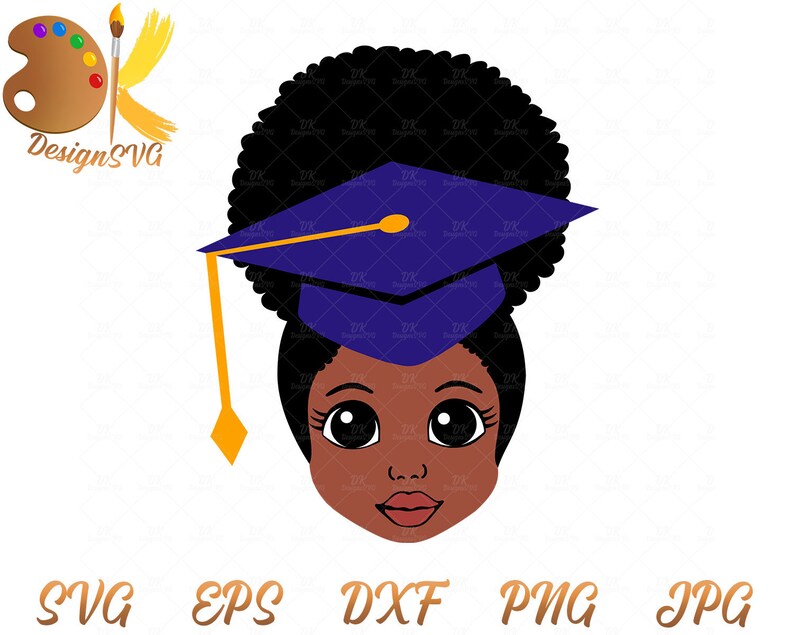 Afro Girl Graduation SVG | School Black Girl SVG | Graduation Hat SVG ...