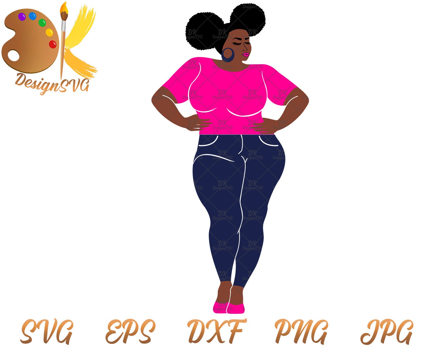 Black Thick Woman SVG Afro Woman SVG BBW Svg Black Girl - Etsy