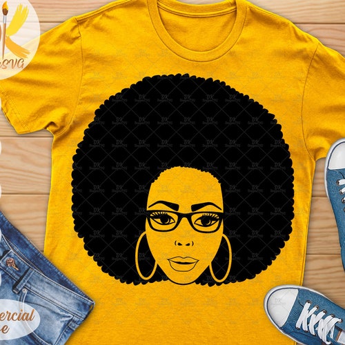 Black Woman Natural Hair Svg Afro Girl Svg Svg Cutting | Etsy