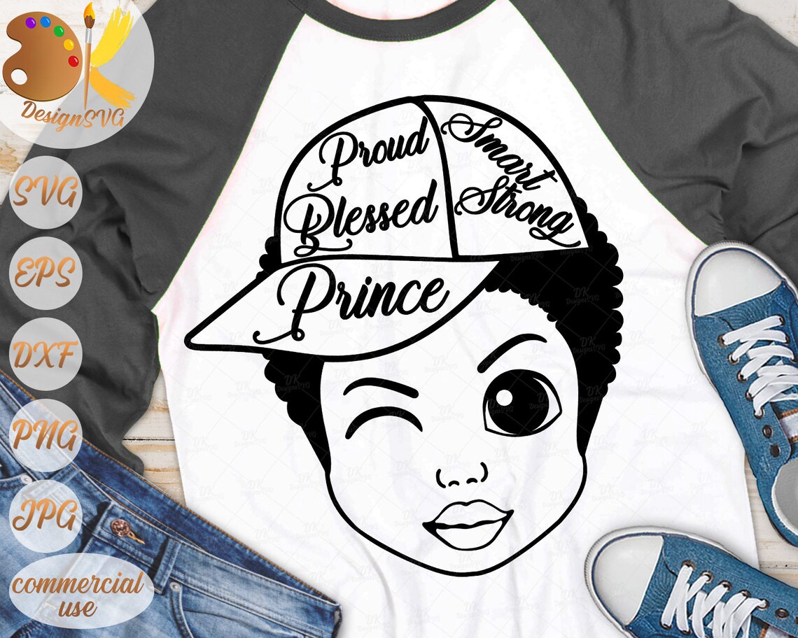 Black Boy With Words SVG Boy With Cap SVG Afro Boy - Etsy