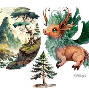 Watercolor Mythical Creature Clipart, Fantasy Clipart Png, Mythical ...