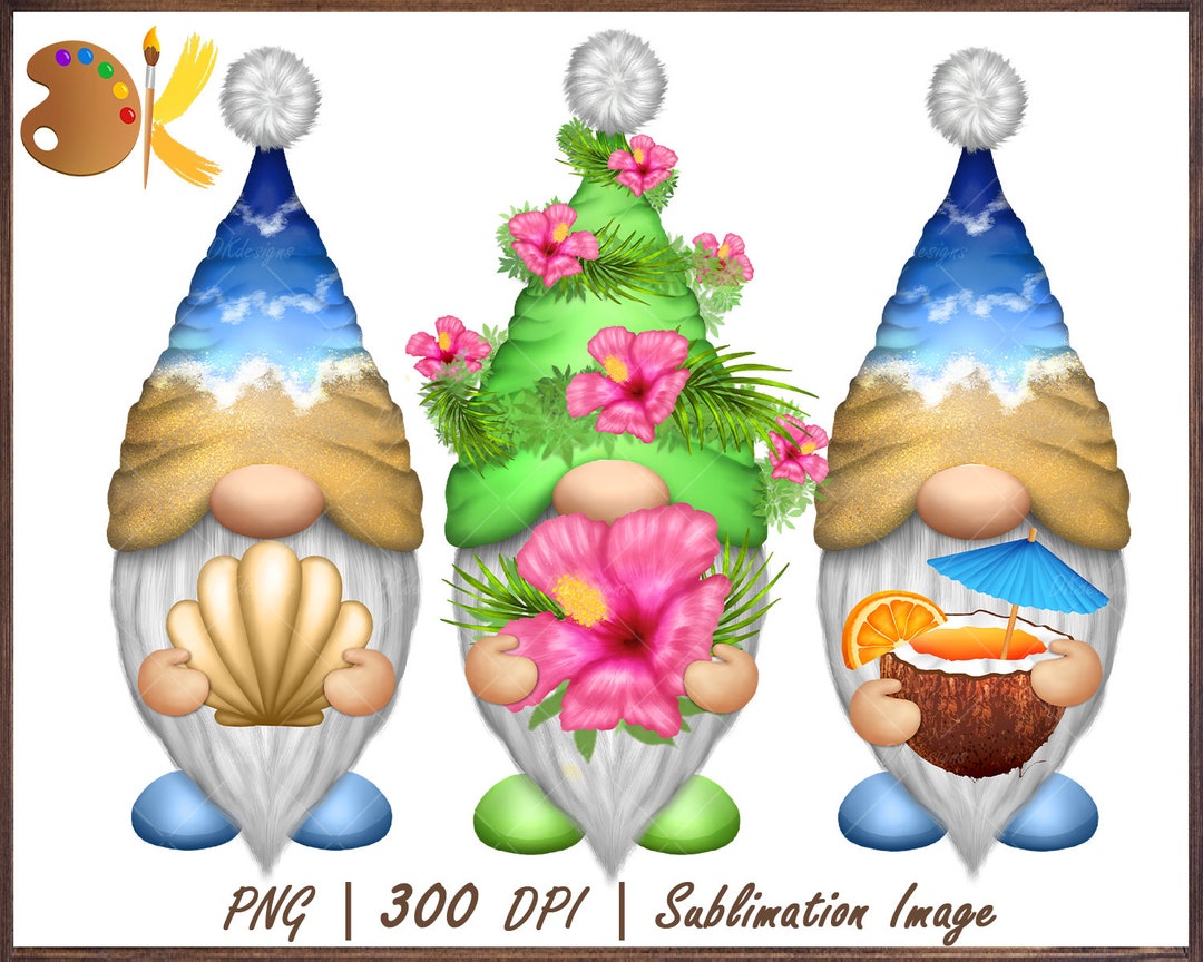 Tropical Gnomes Sublimation, Beach Gnomes Png, Summer Vacation ...