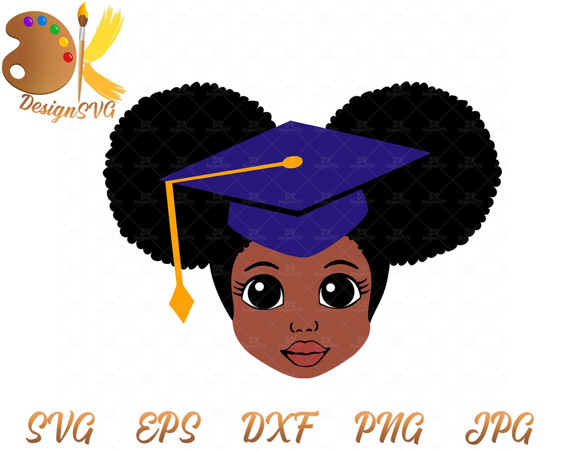 Black Girl Graduation SVG | School Afro Girl SVG | Graduation Hat SVG ...