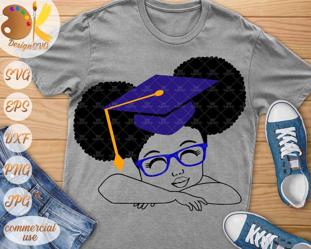 Black Girl Graduation SVG | School Afro Girl SVG | Black Peek a Boo ...