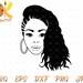 Afro Woman With Earrings SVG | Black Woman SVG | Straight Hair SVG ...