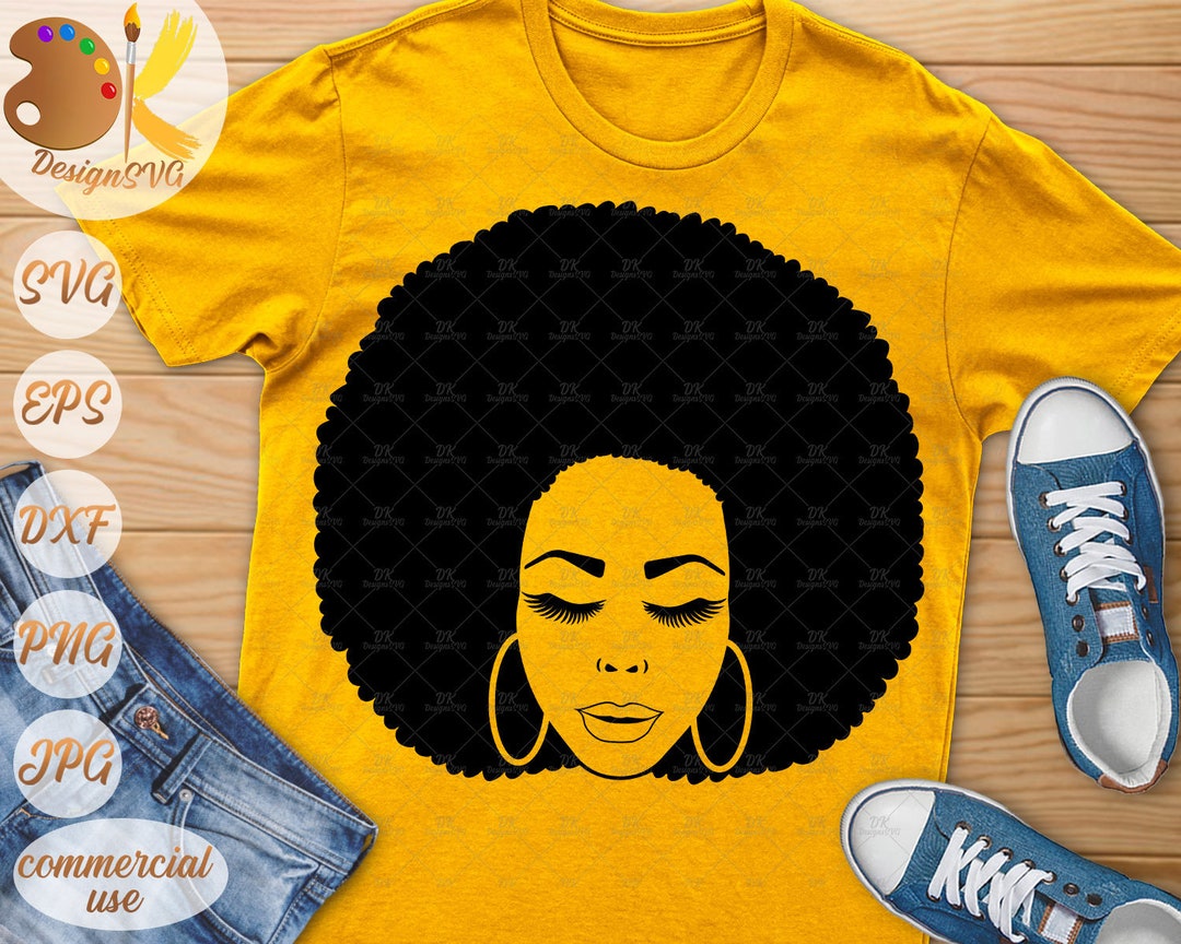 Afro Woman Svg Black Woman Svg African American Woman Svg Black Lady