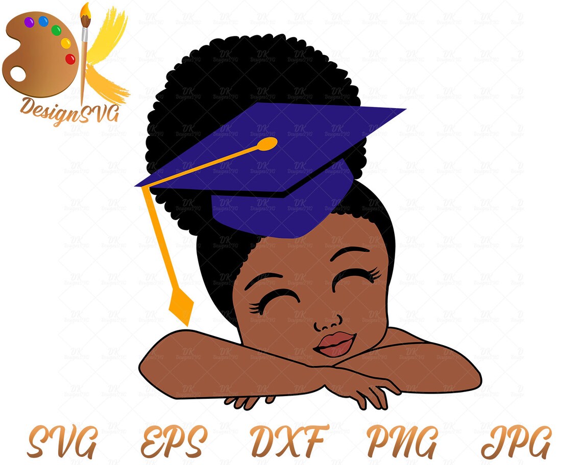 Afro Girl Graduation SVG | School Black Girl SVG | Black and Educated ...