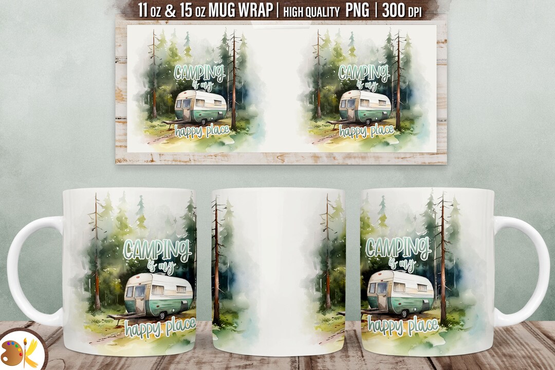 Camping Mug Sublimation, 11 Oz Camping Mug Wrap, 15 Oz Camper Mug Png ...