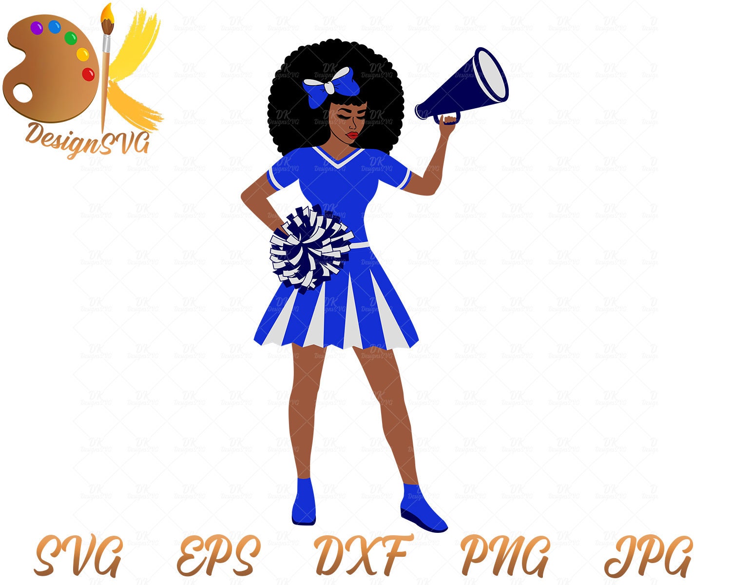 Black Cheerleader SVG | African American Girl Svg | Cheer SVG Cut File ...