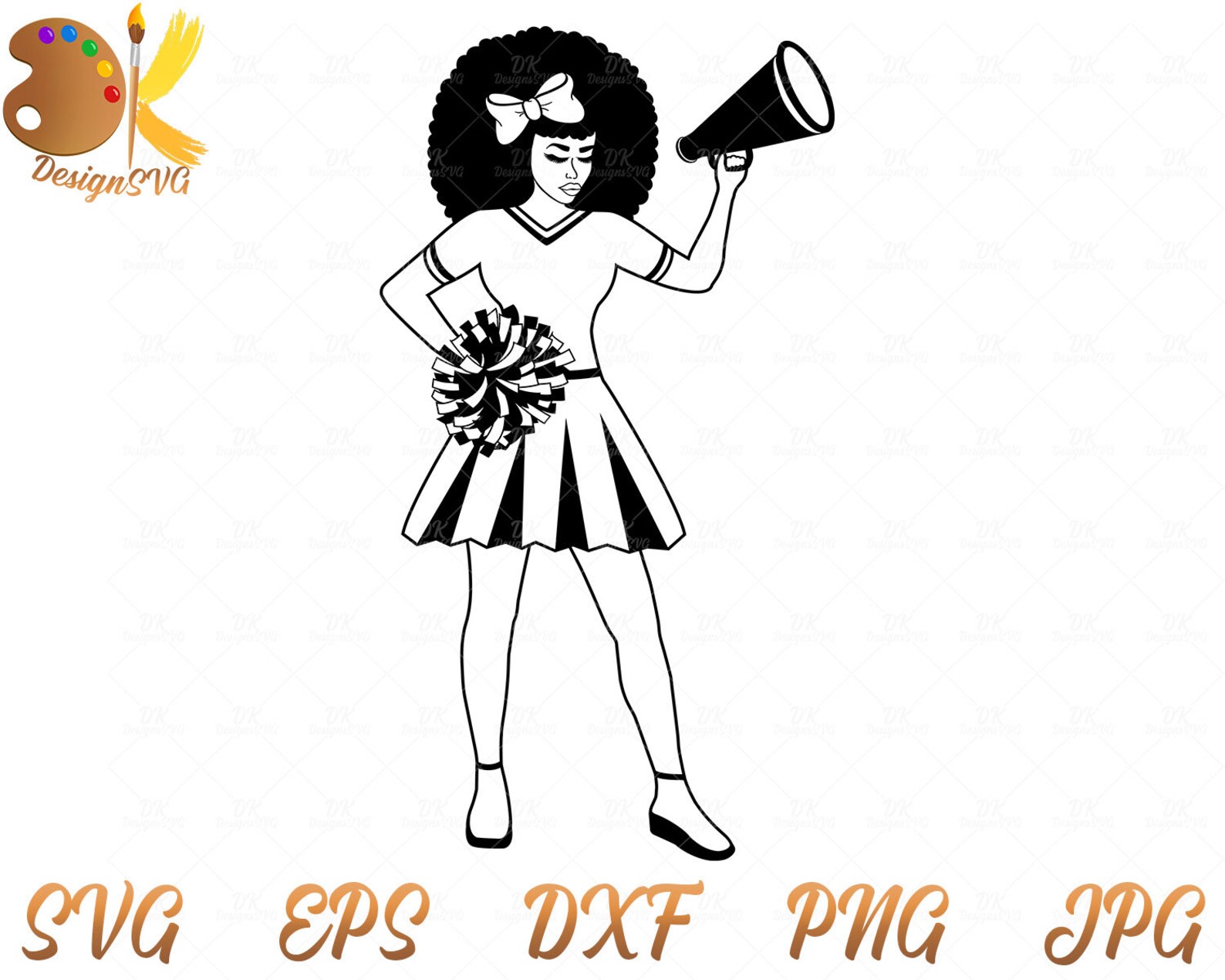 Black Cheerleader SVG | African American Girl Svg | Cheer SVG Cut File ...