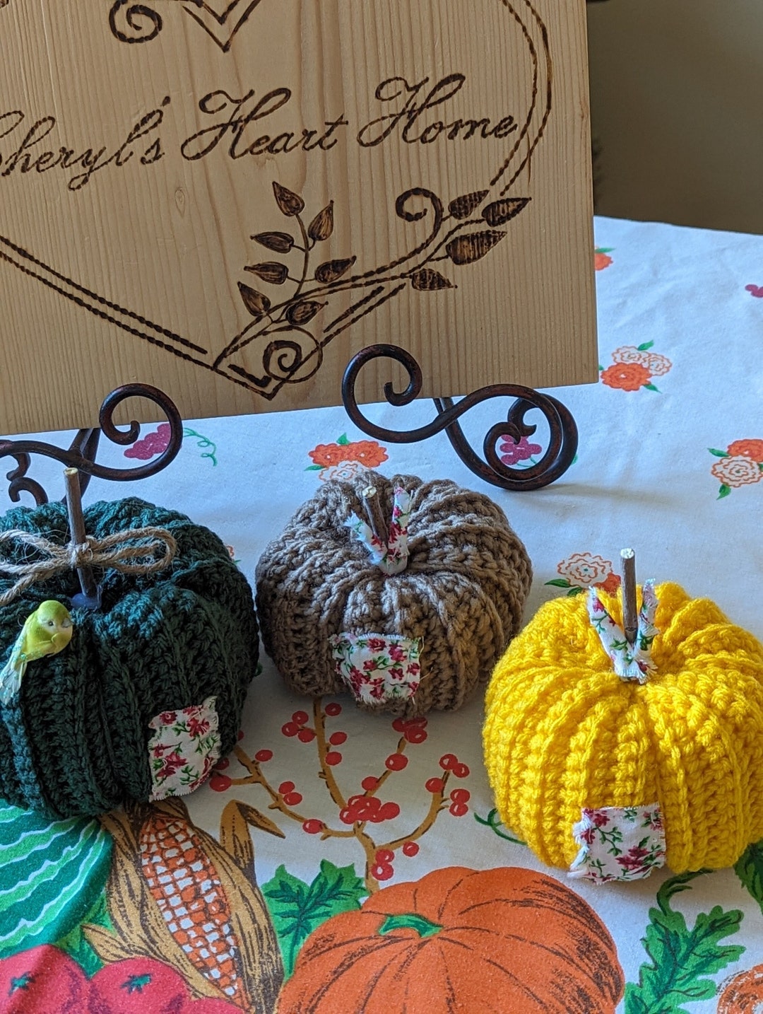Crochet Cottagecore Pumpkins by Cheryl's Heart Home. Decorative Crochet ...