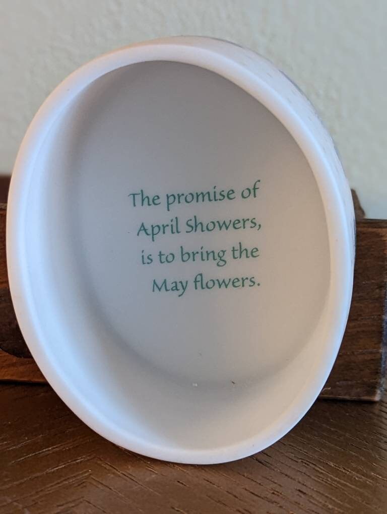 Precious Moments Porcelain Covered Box. April Birthday Gift. Baby ...