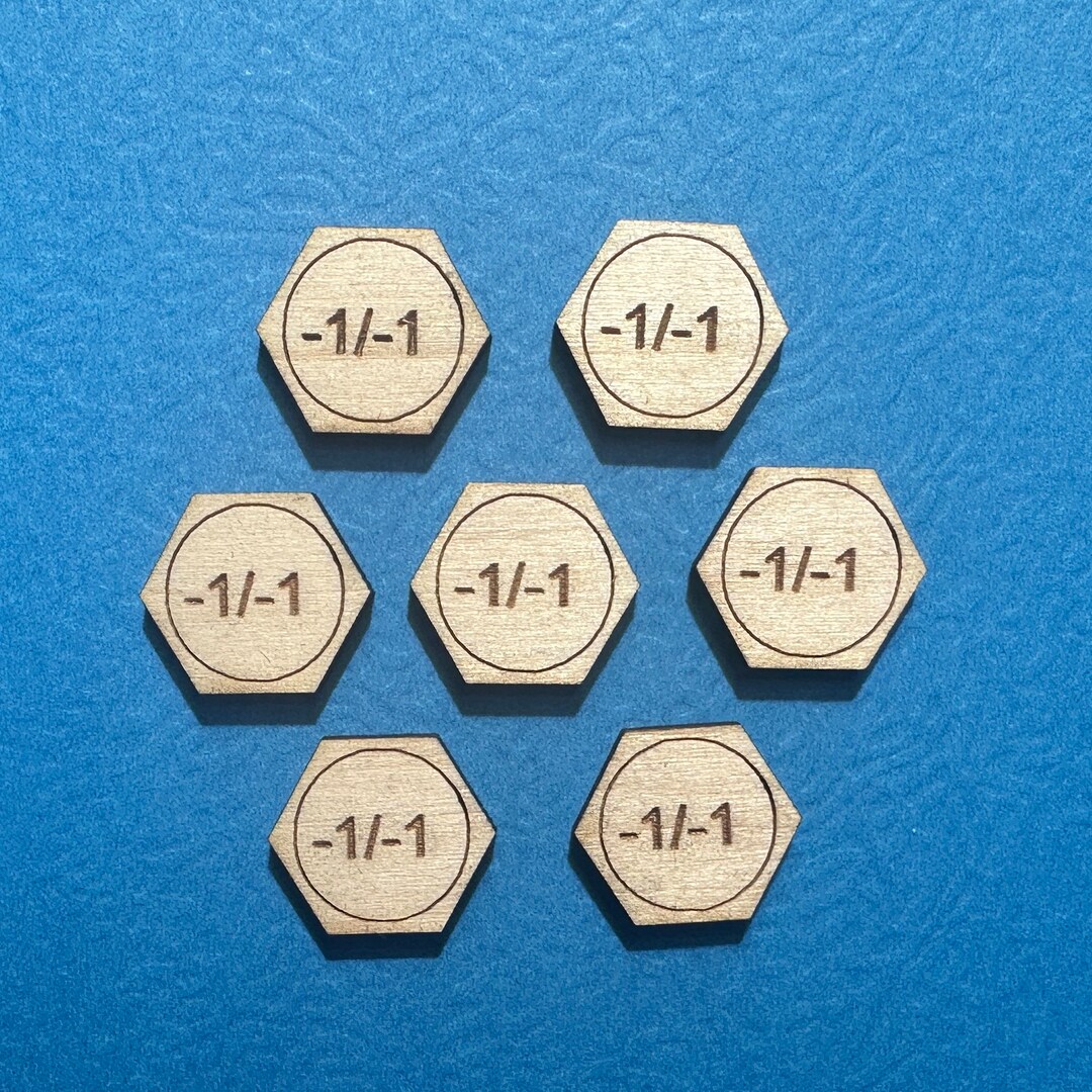 MTG -1/-1 - Magic the Gathering Counters - Custom Wood Laser Cut ...