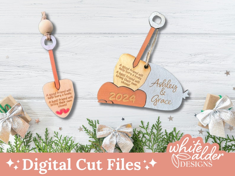 Funny Christmas Ornament SVG | Friend Shovel Gift (digital File) - Etsy