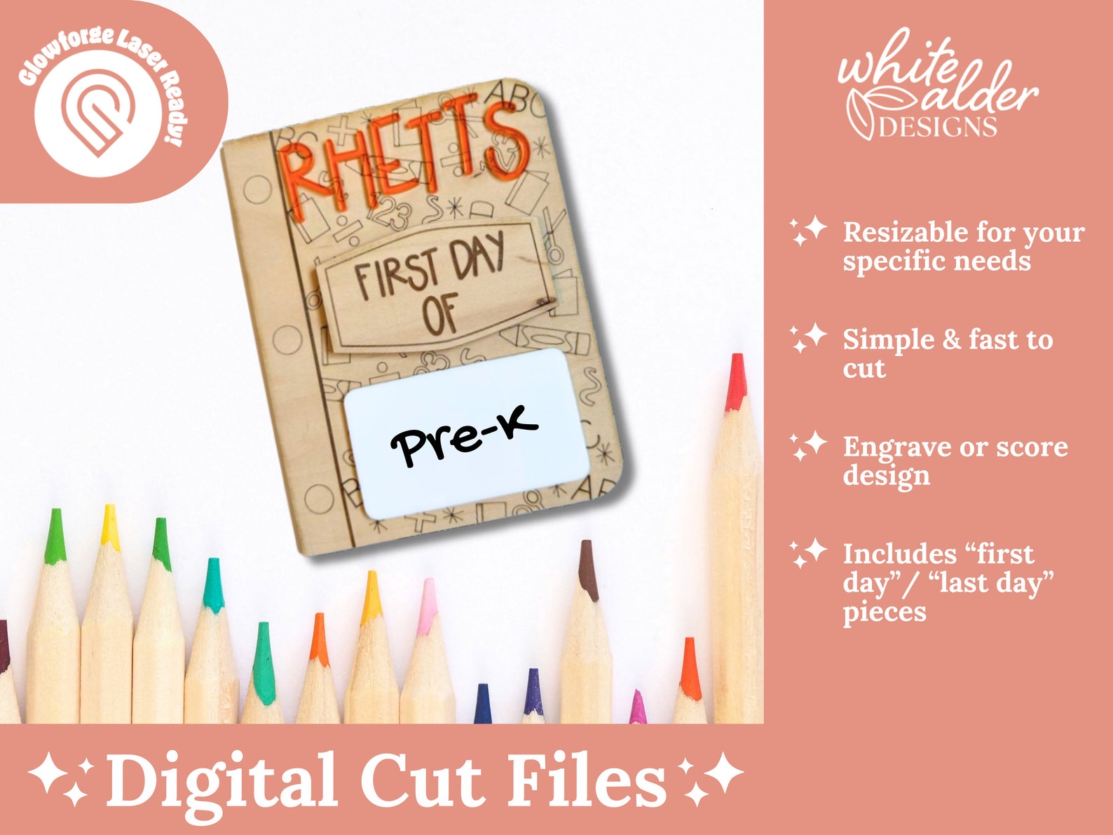 Retro Notebook Back to School Sign Scored Backer | Instant Digital ...