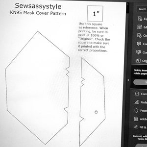 Printable KN95 Mask Cover Sewing PATTERN, PDF Digital DOWNLOAD, One ...