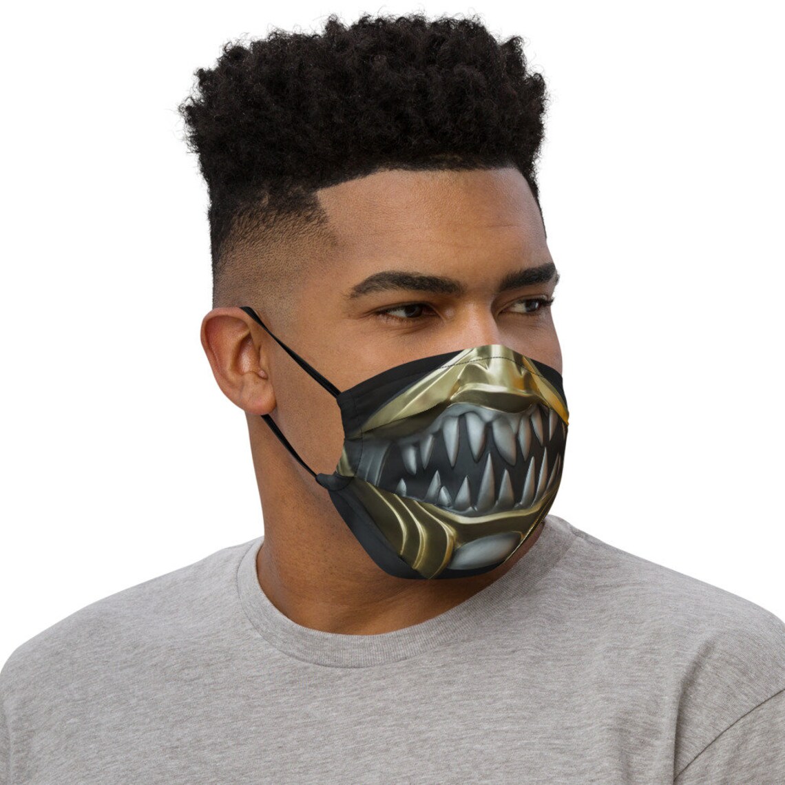 Mortal Kombat Face Mask/ Scorpion Teeth MK Mask/ Adjustable Nose Wire ...