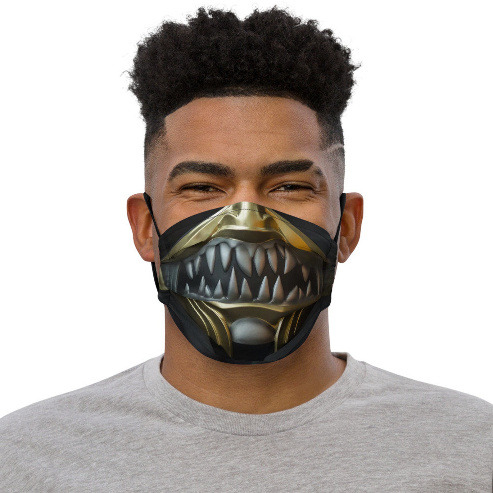 Mortal Kombat Face Mask/ Scorpion Teeth MK Mask/ Adjustable Nose Wire ...