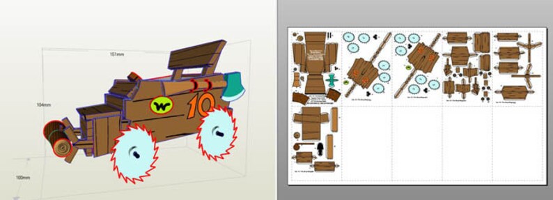 Wacky Races - Buzz Wagon - Papercraft - PDF - DIY - Hanna Barbera ...