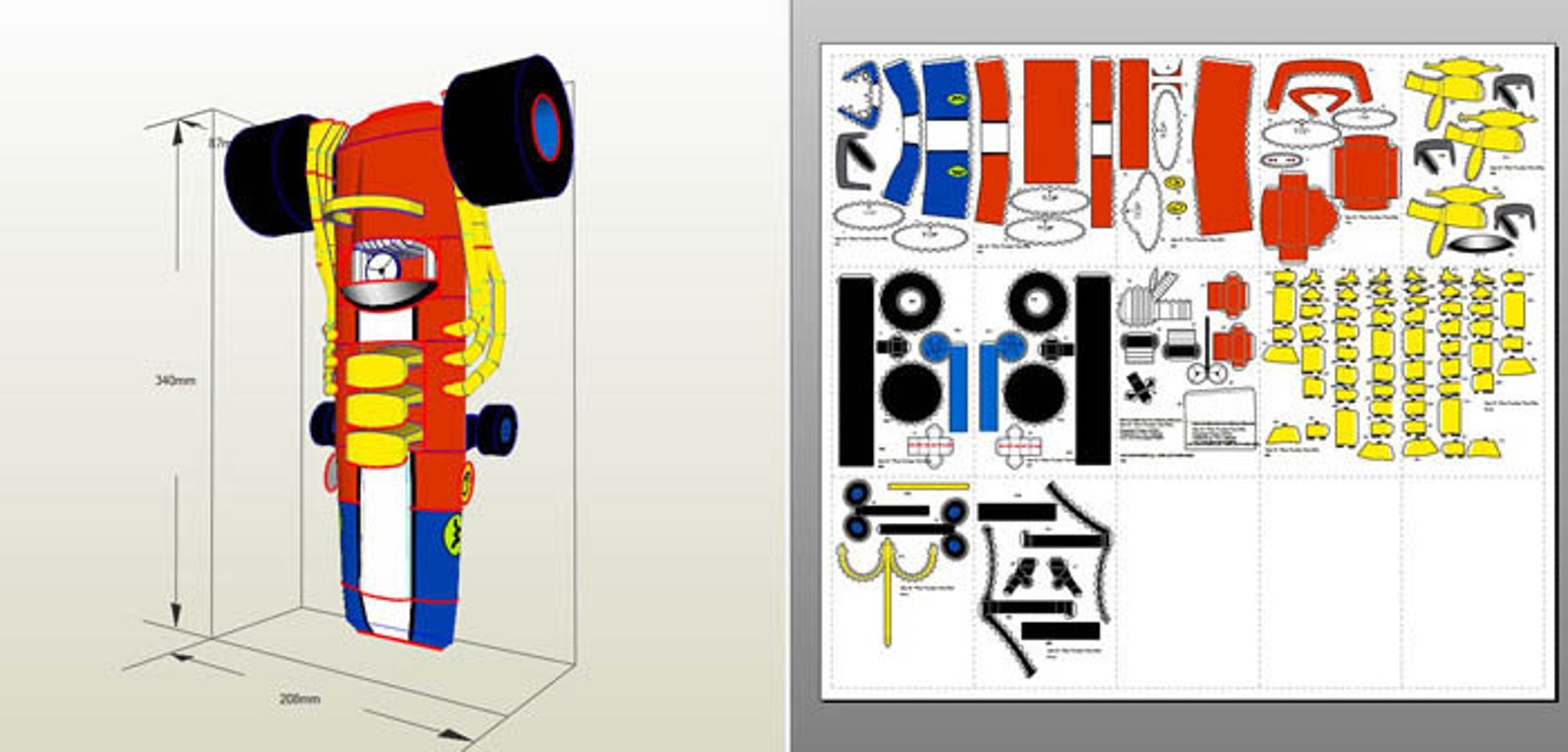 Wacky Races Turbo Terrific Papercraft: DIY Cartoon Car (PDF) - Etsy