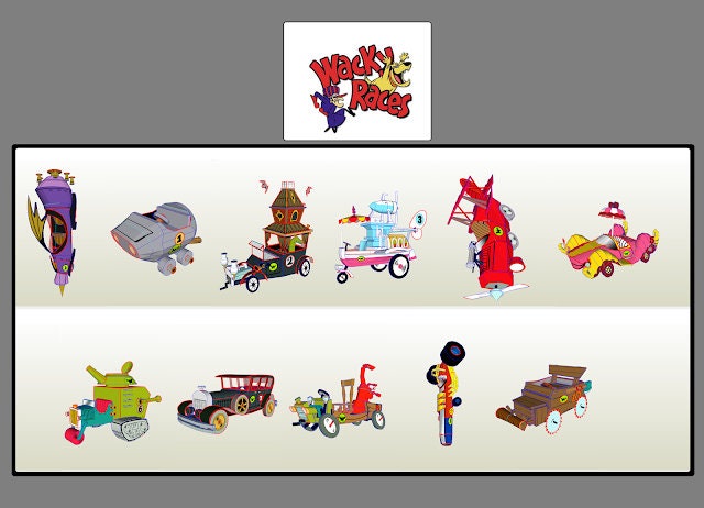 Collection - Wacky Races - Hanna Barbera , Papercraft - PDF - DIY ...