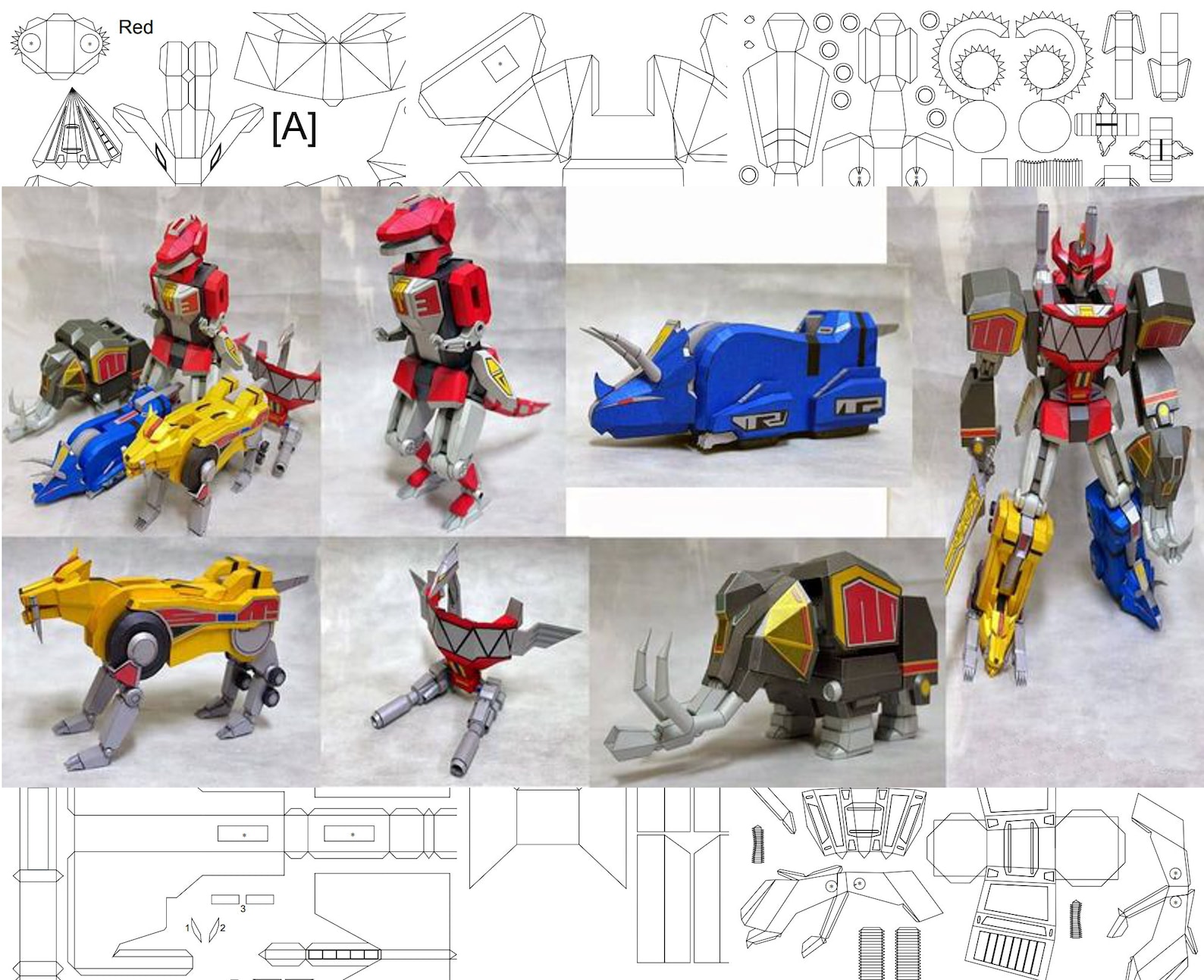 Mighty Morphin Power Rangers Megazord Power Rangers Tyrannosaurus ...