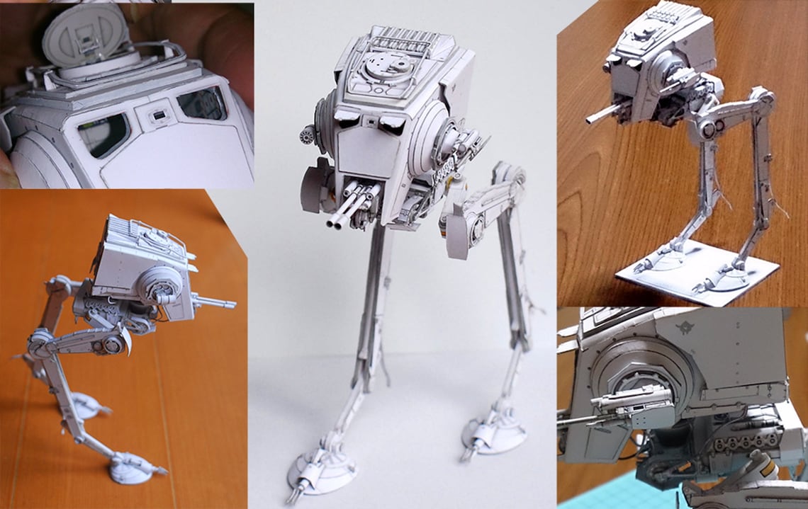 Exclusive! AT-ST Star Wars Papercraft, Papercraft, Rpg, Papermodel, DIY ...