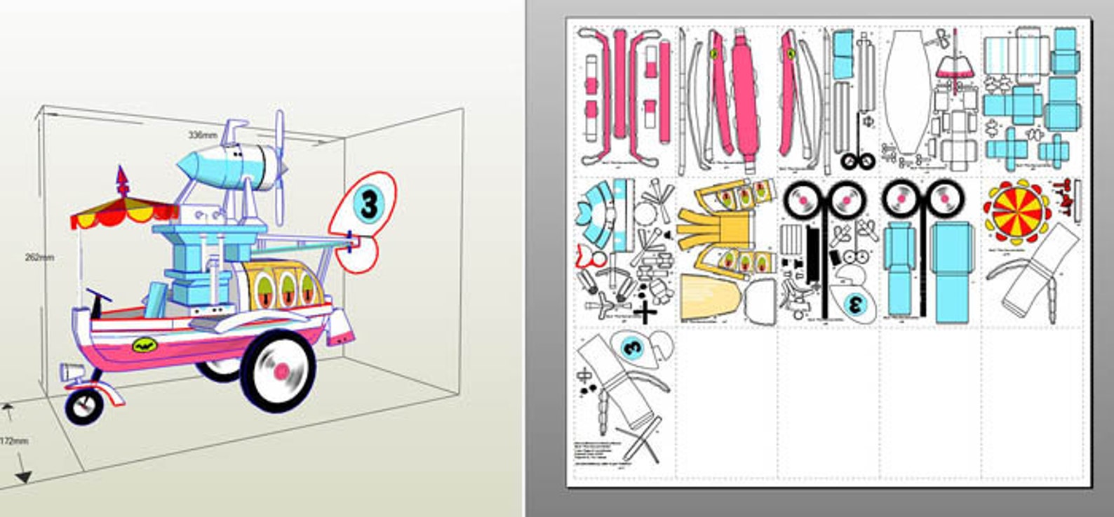 Wacky Races - Convert-a-car - Papercraft - PDF - DIY - Hanna Barbera ...