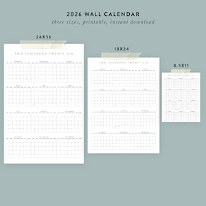 Printable 2026 Wall Calendar | 24x36, 18x24 Poster | 01 - Etsy
