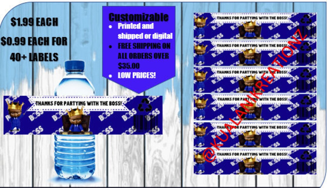 Boss Baby Water Bottle Labels - Etsy