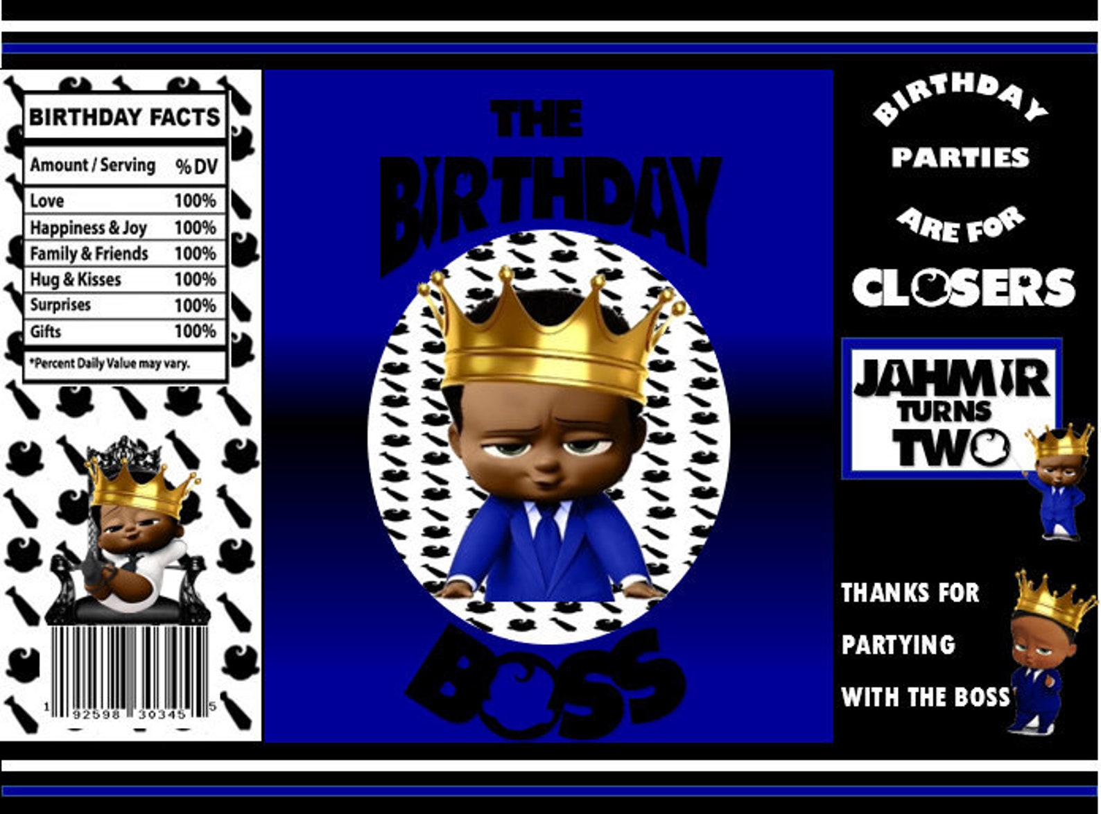 Boss Baby Chip Bags | Boss Baby Party Favor | Custom Chip Bag | Treat ...