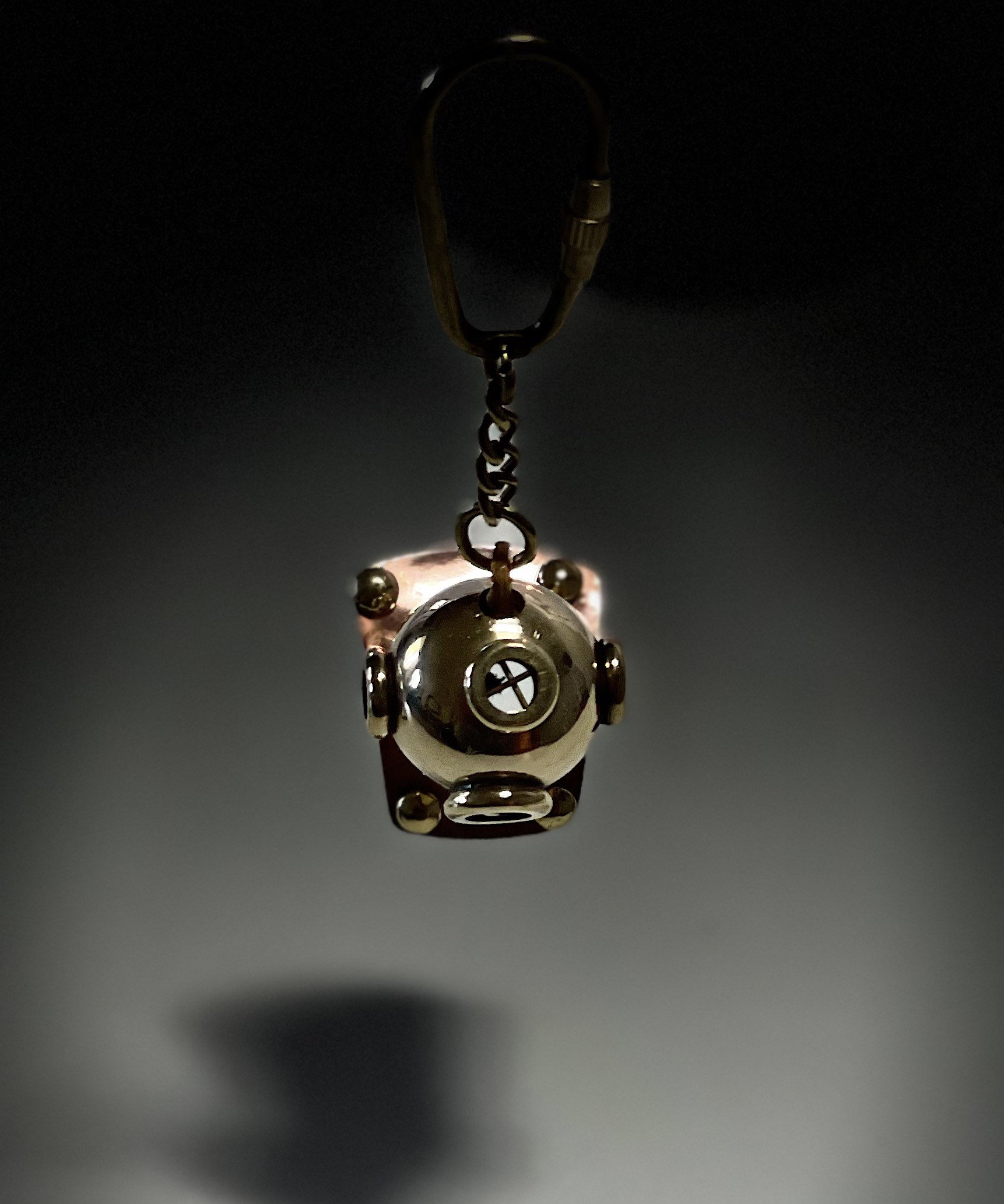 Nautical Solid Brass Maritime Collectible Sea Diving Helmet Key Chain ...