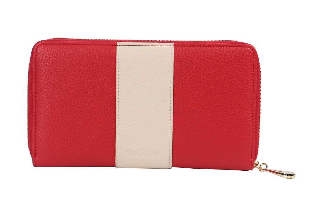 Juneteenth Sale | Red Leather Wallet | Crimson Cream Wallet | Delta ...