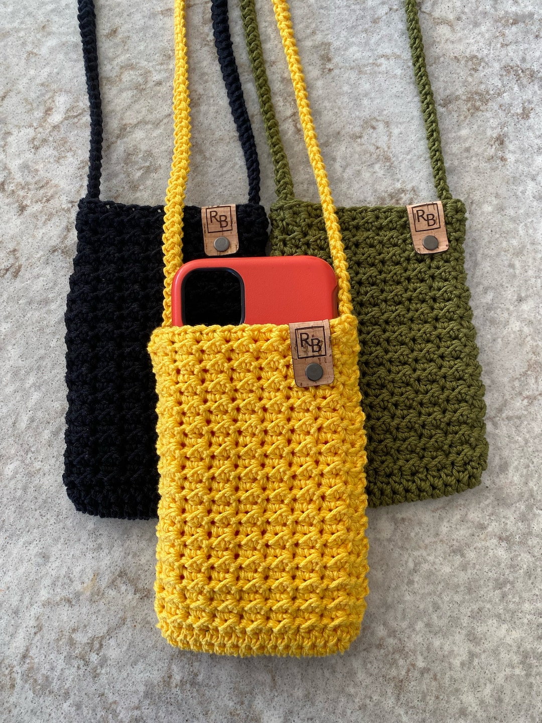 Handmade Crochet Crossbody Purse for Phones, Gift for Travel Lover ...